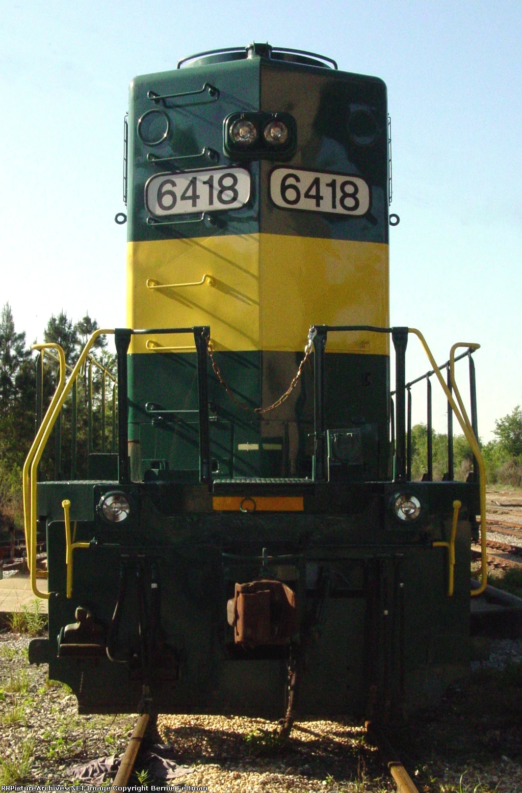 Bay Line GP40-2 #6418, parked on the former shop track,